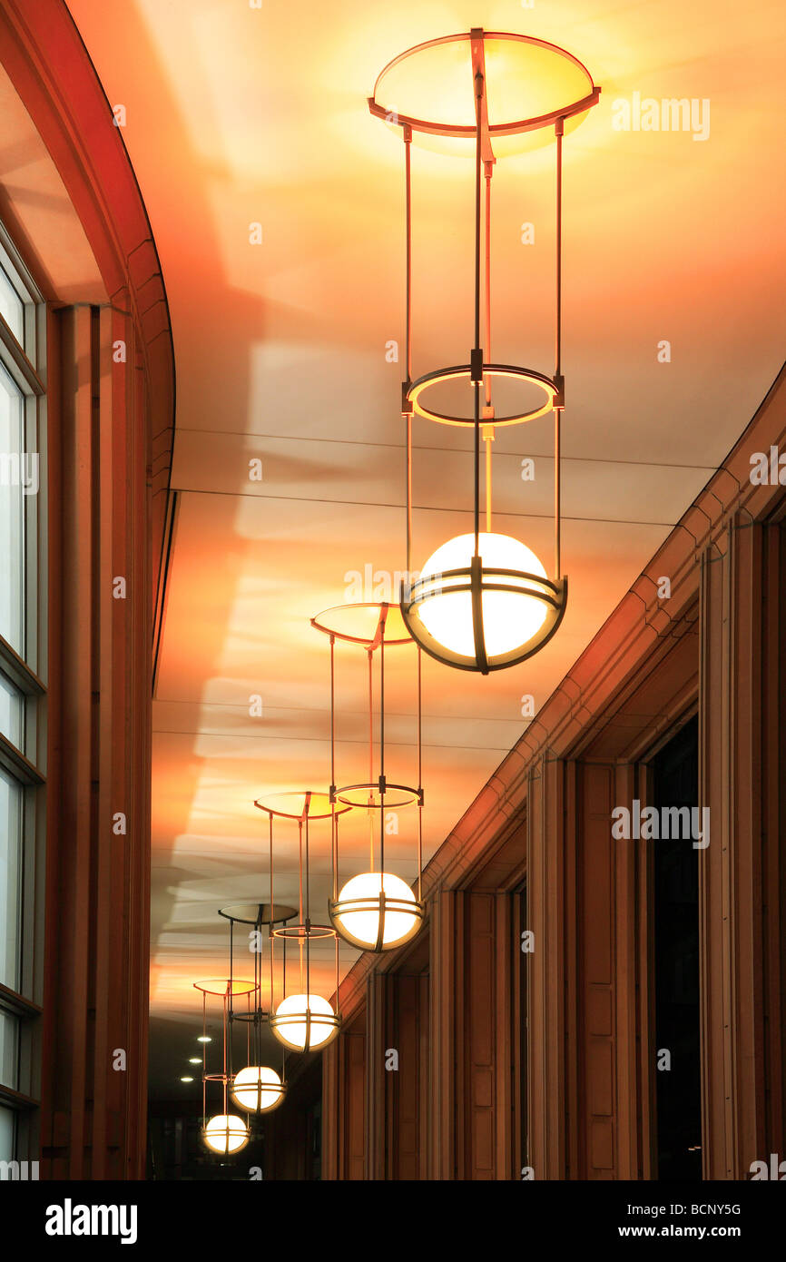 Lamps in arcade bishopsgate City of London England UK Stock Photo - Alamy