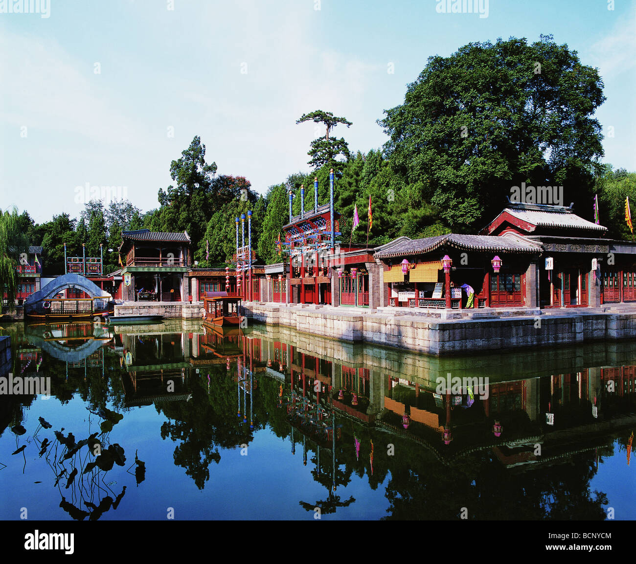 Lake front shops of Suzhou Market Street at the Summer Palace, Beijing ...