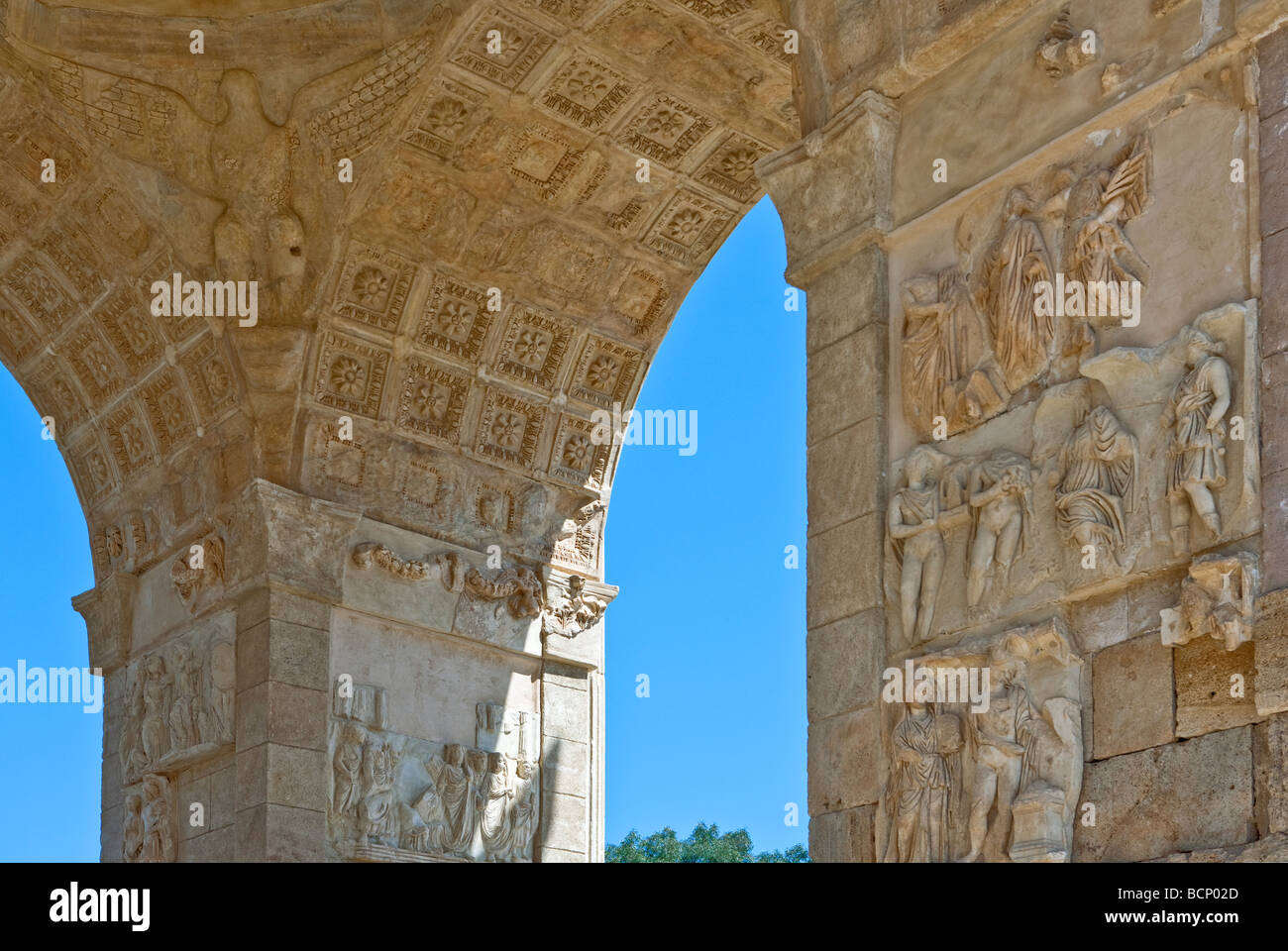 Libya archaeological site of Leptis Magna the Settimio Severo arch ...
