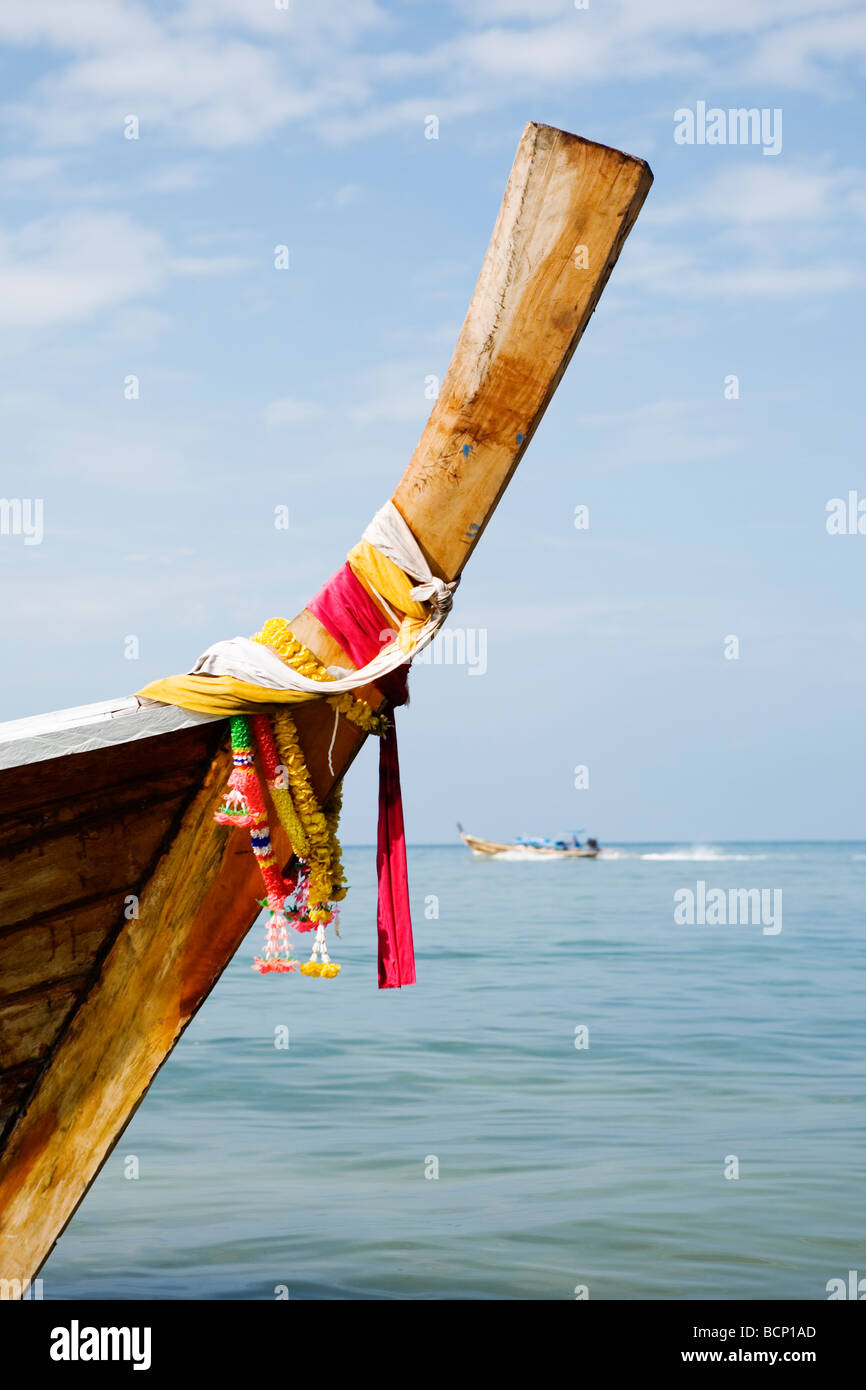 A bow of a traditional longtail boat on Koh Libong island, Thailand ...