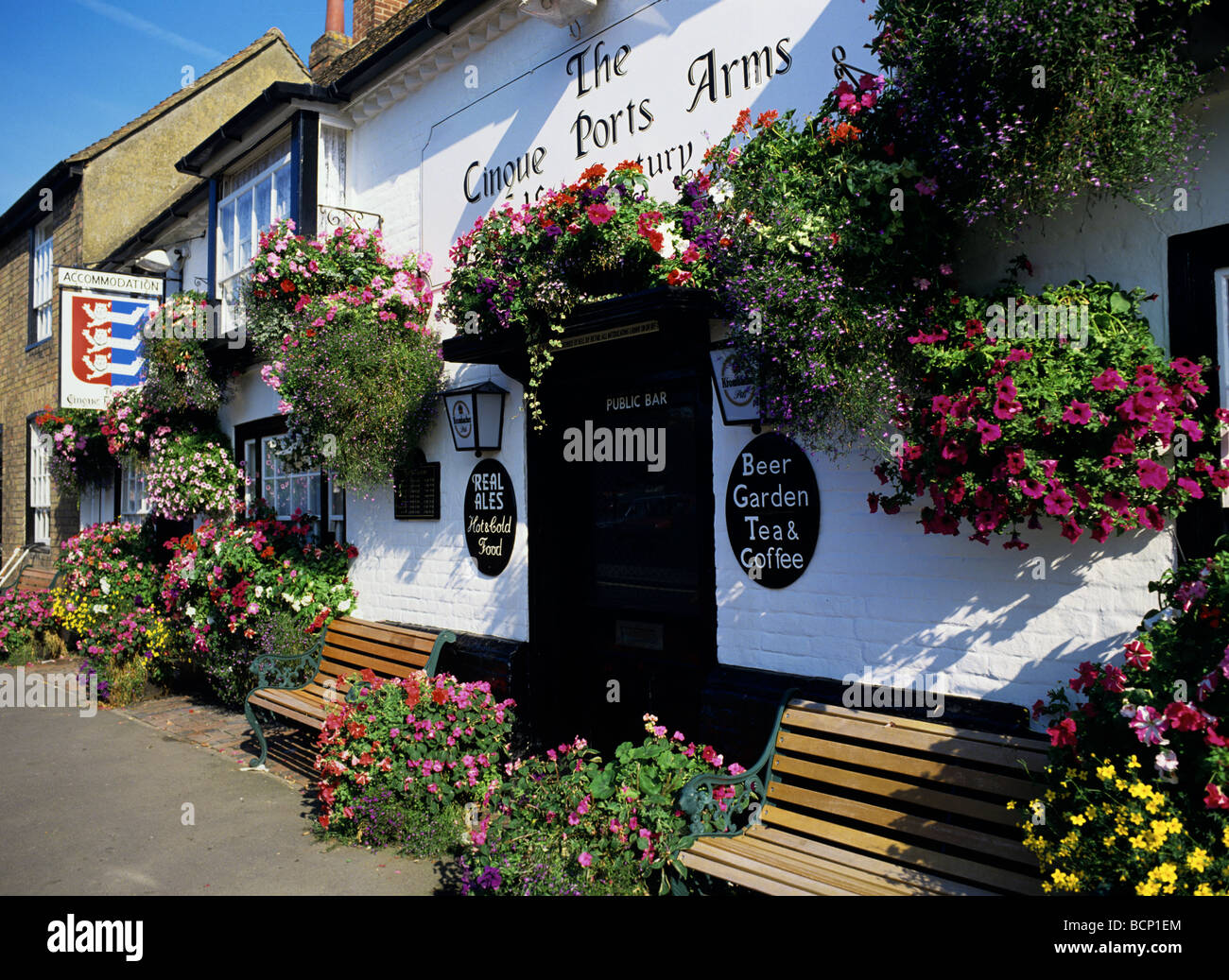 The colourful Cinque Ports Arms in the Kent town of New Romney on the ...