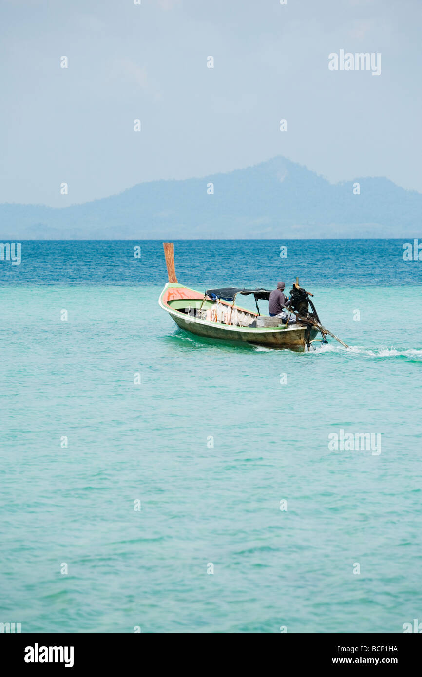 A longtail boat on Trang Sea (near Koh Mook), Thailand Stock Photo - Alamy