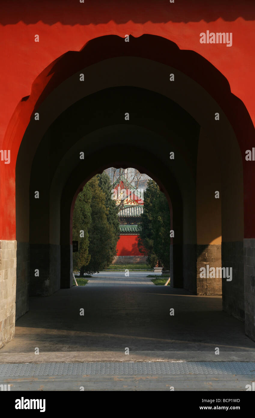 An arch door in the Temple of the Moon, Beijing, China Stock Photo - Alamy