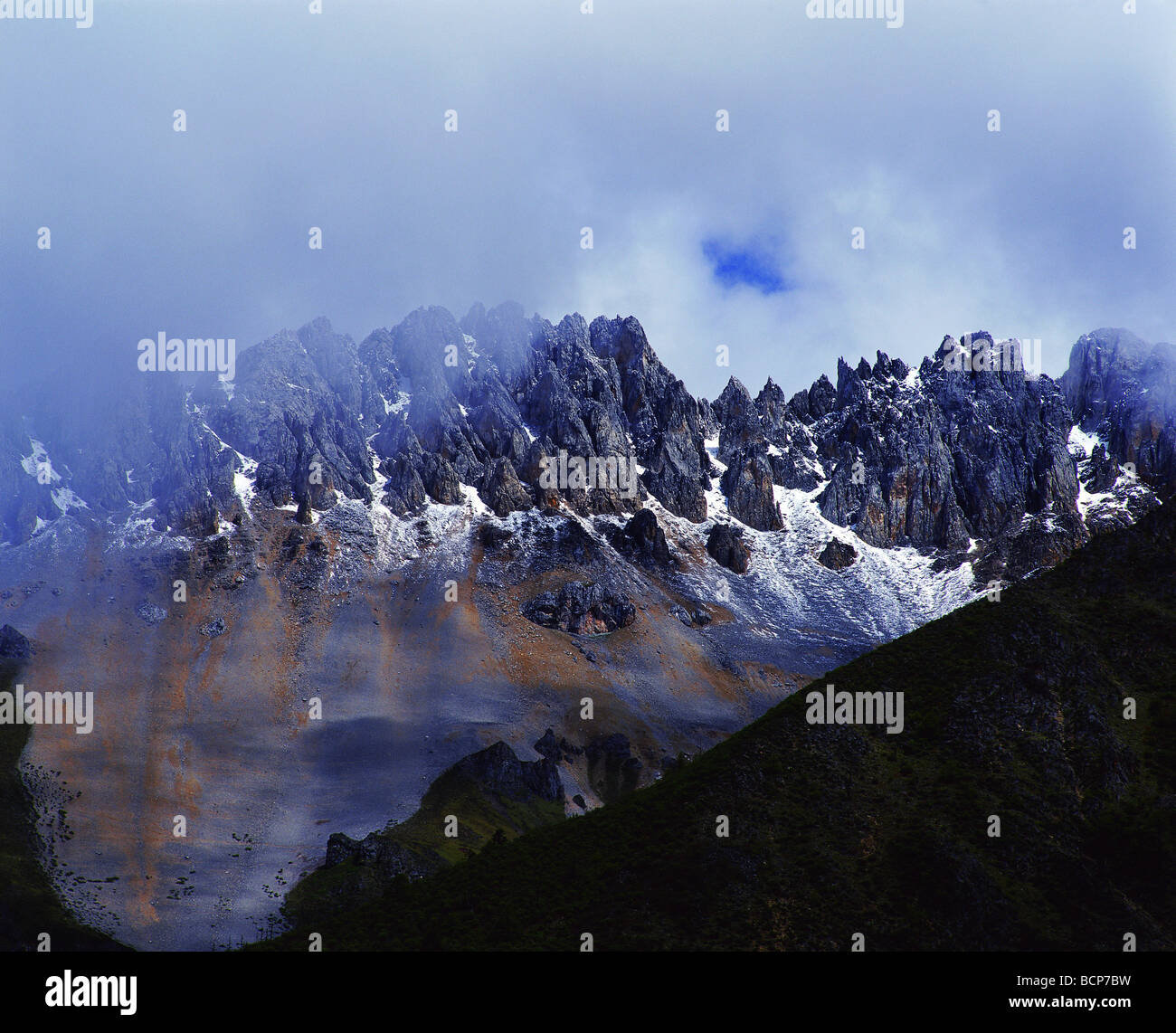 Rocky peaks of Baimang Snow Mountain, Deqin County, DiQing Tibetan ...