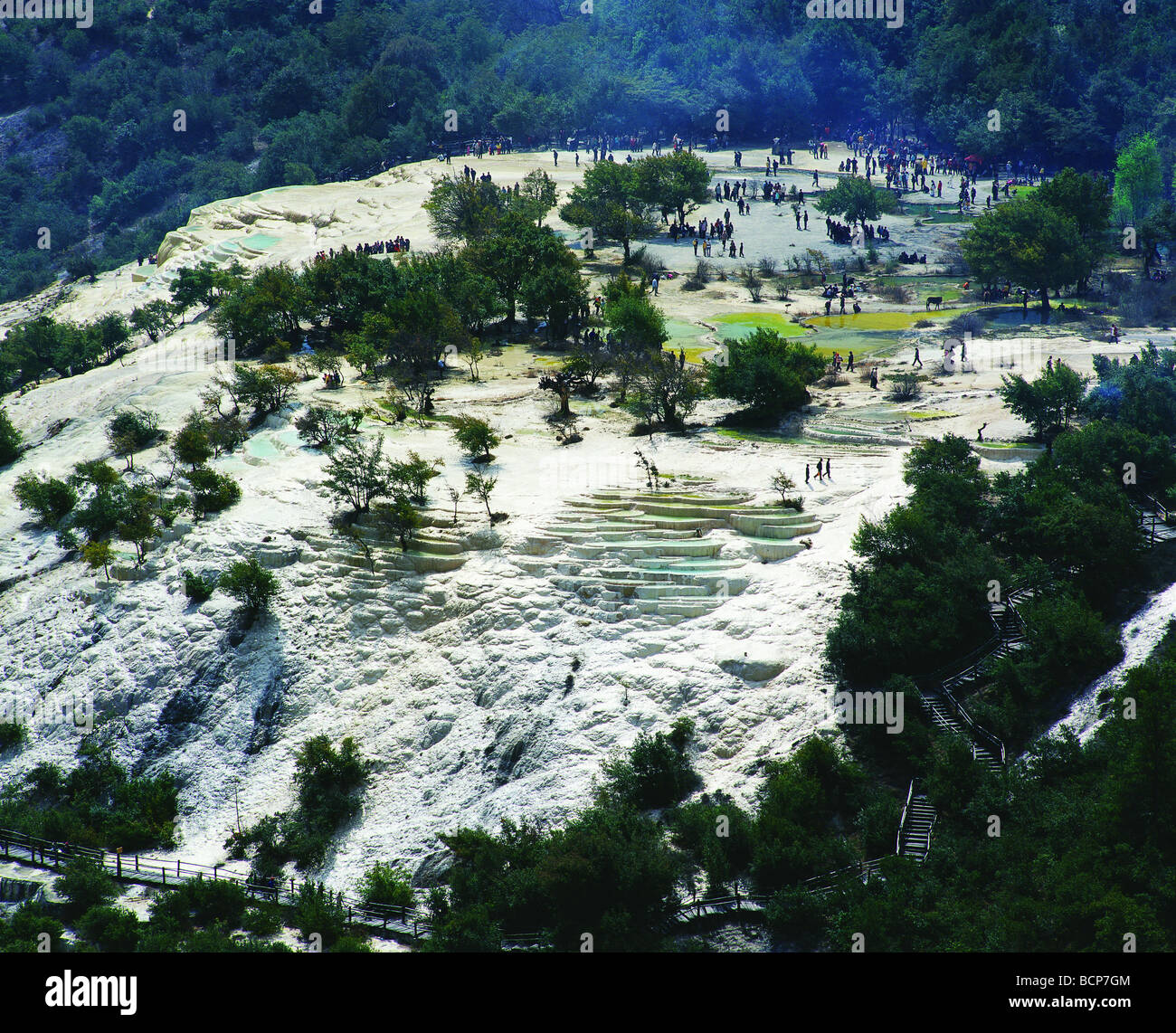 White Water Terrace in Shangri-la County, DiQing Tibetan Autonomous ...