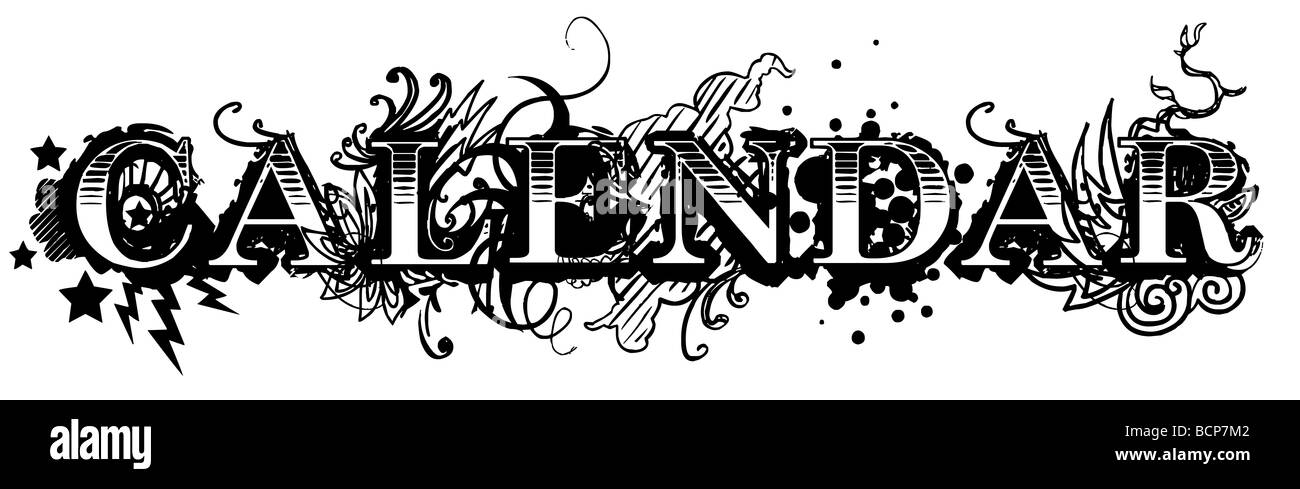 Months calendar Black and White Stock Photos & Images - Alamy