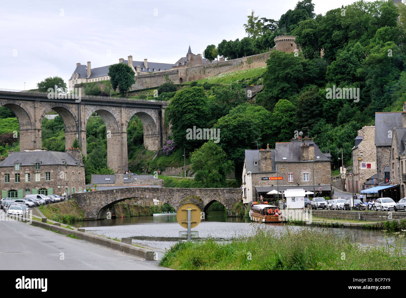 Area of the French town of Dinan known as the port of Dinan on the ...