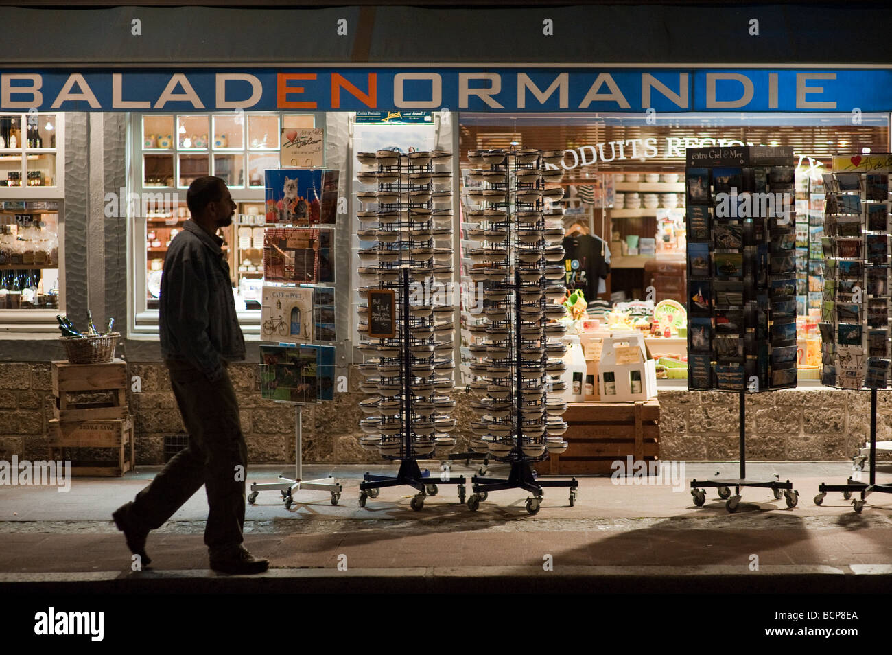 Late night shopping in Honfleur, normandy, France Stock Photo - Alamy