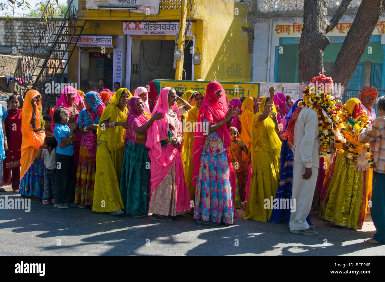 Indian Wedding Procession, Bride and Groom,Indian Women Dressed in ...