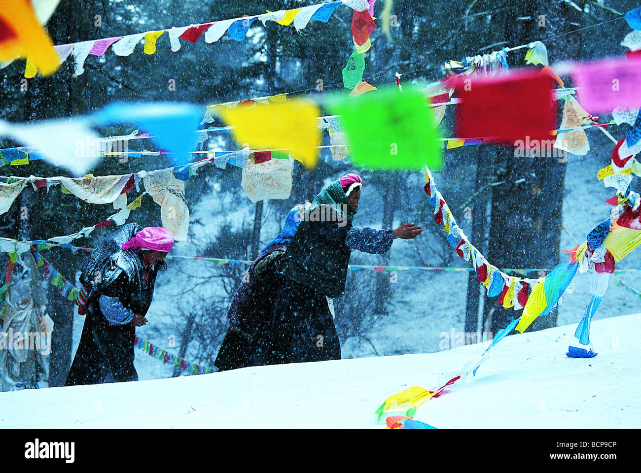 Pilgrims going to Ringha Monastery to worship, Shangri-la County ...