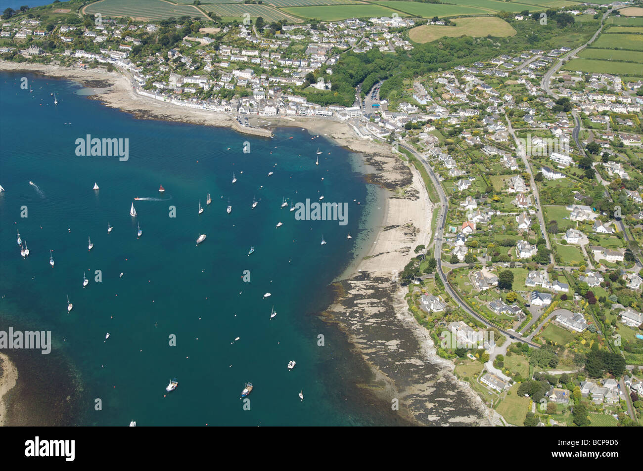 aerial views of St Mawes Cornwall Stock Photo - Alamy