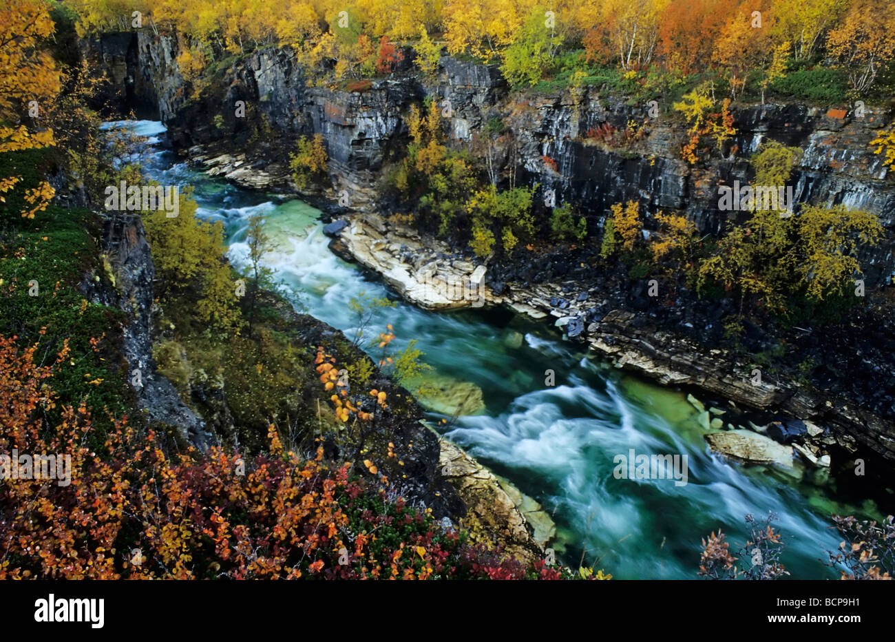 abiskojakka river abisko canyon abisko np norrbotten lapland sweden ...