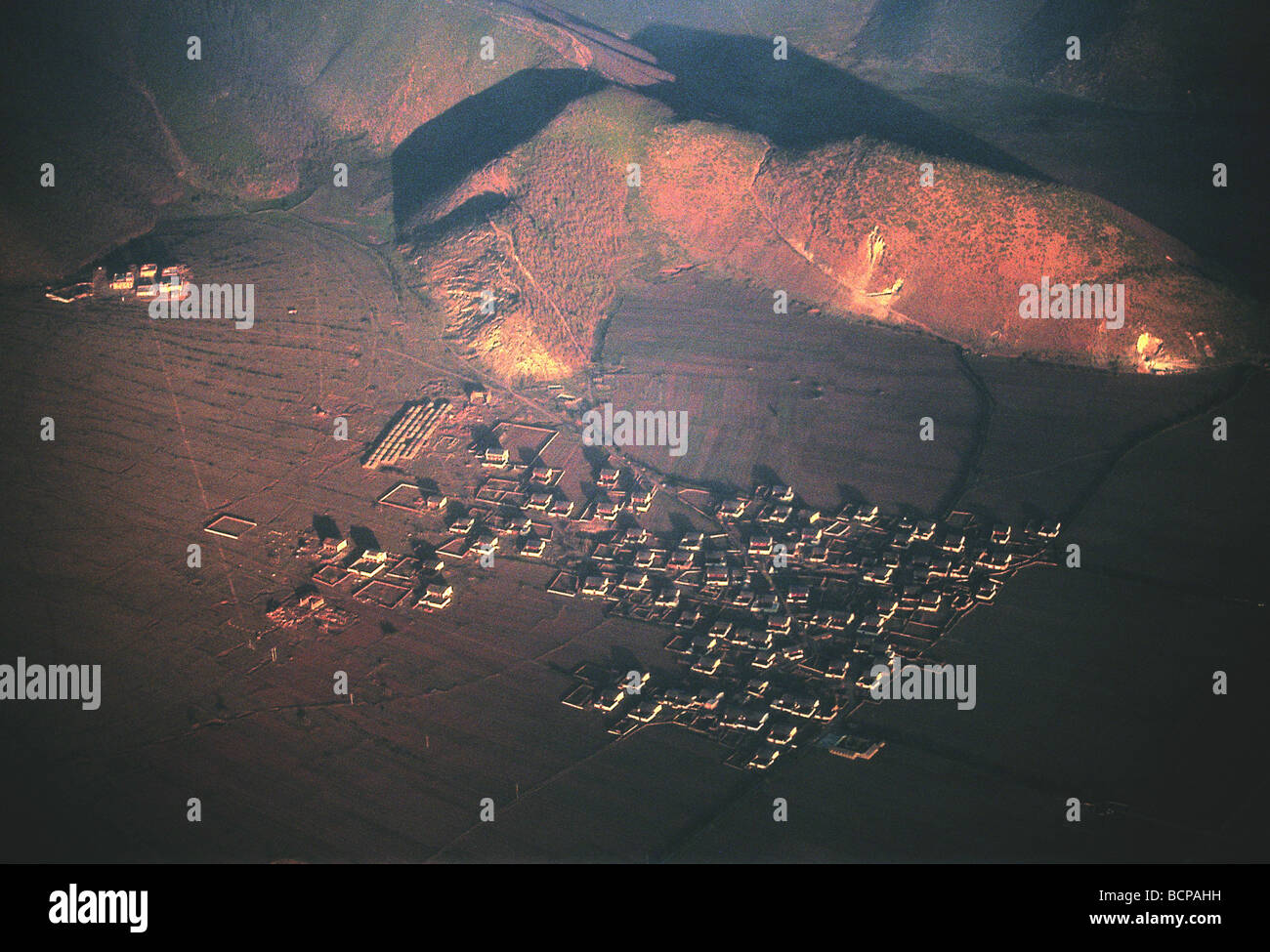 Aerial view of Napahai Lake and Tibetan village, Shangri-la County ...