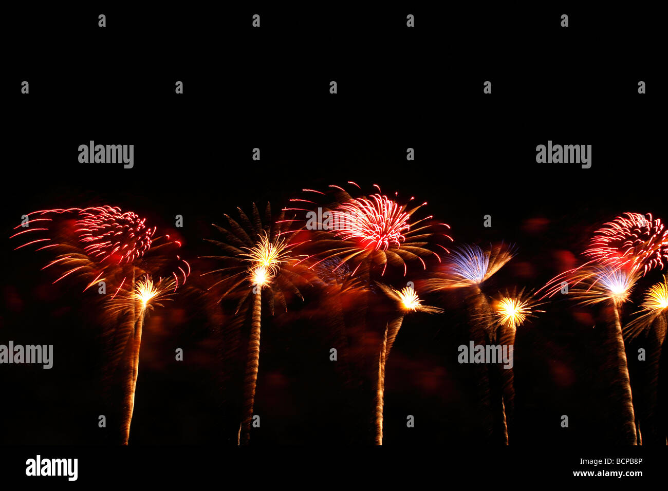 Berlin Fireworks during the Pyromusikale at the closed airport Berlin ...
