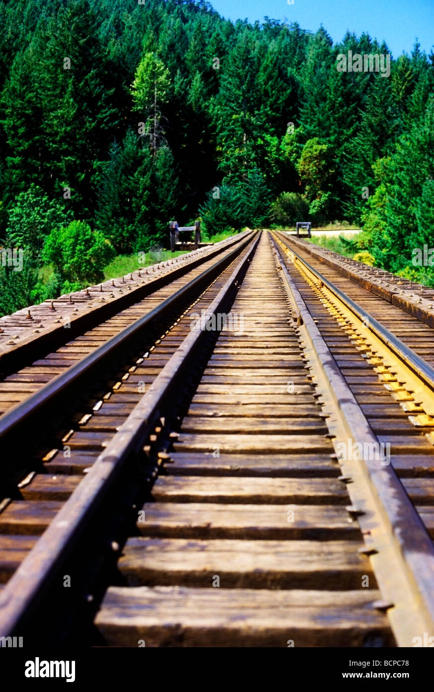Wooden train tracks hi-res stock photography and images - Alamy
