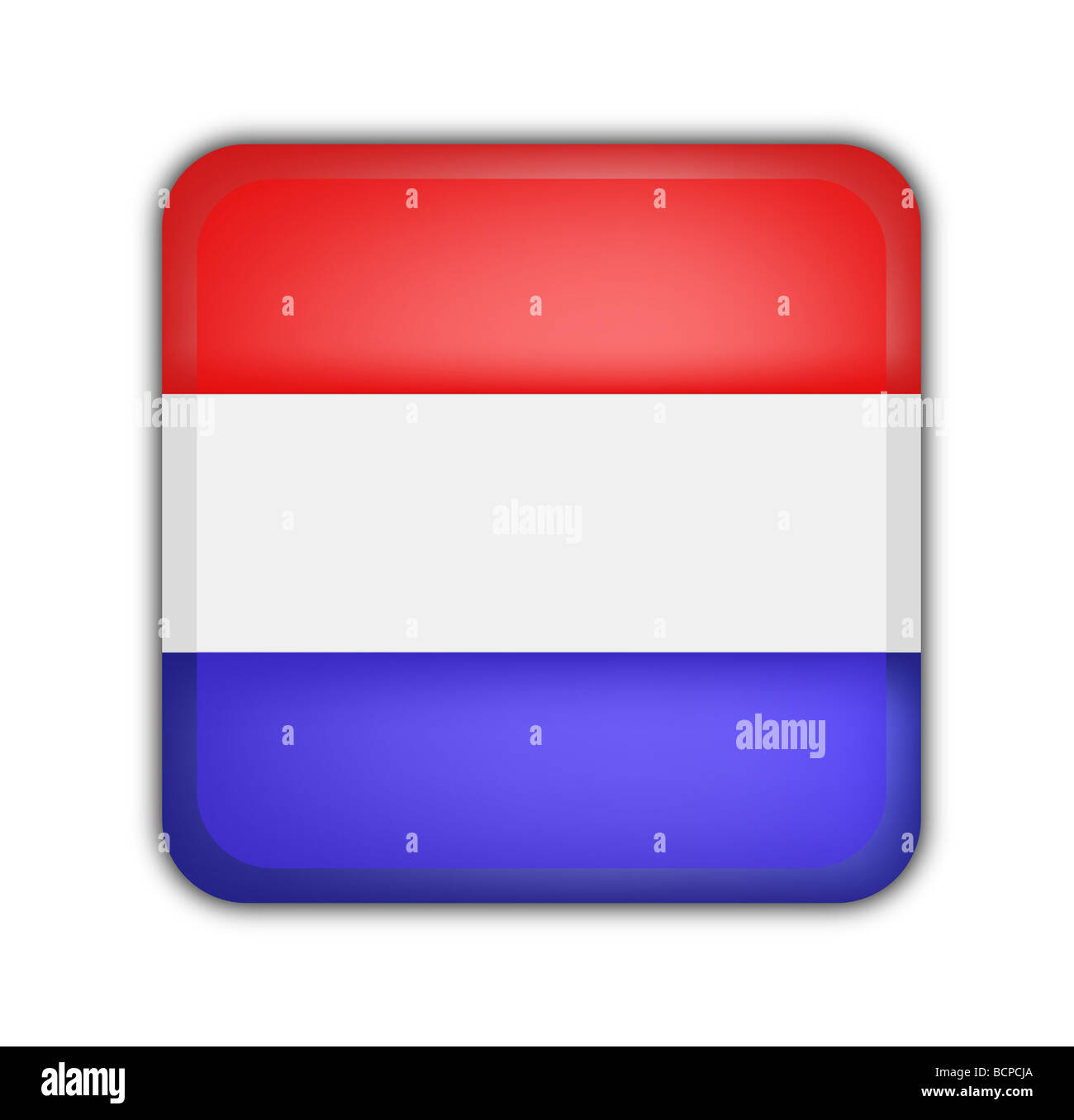 flag of netherlands square button on white background Stock Photo - Alamy