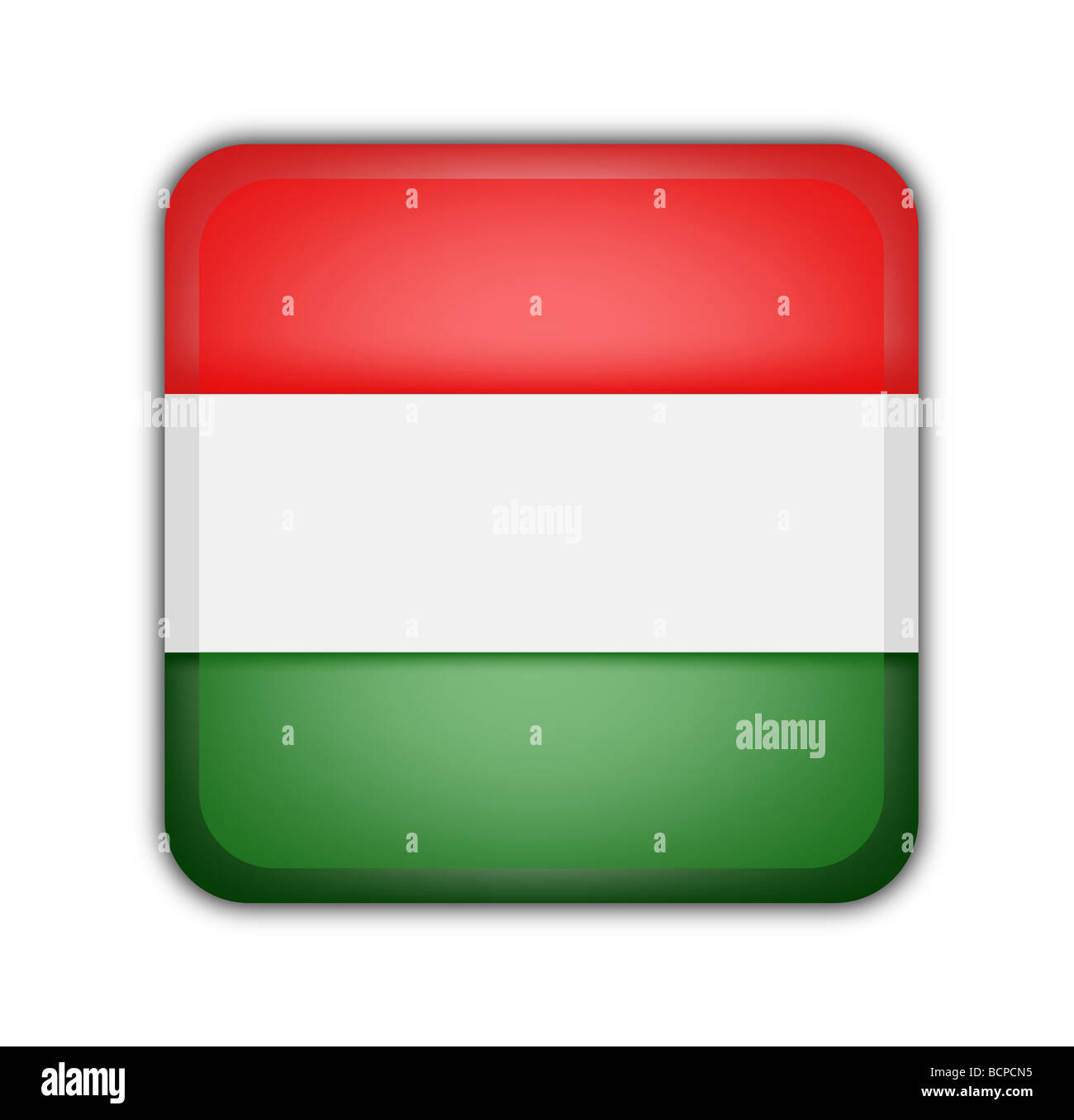 flag of hungary square button on white background Stock Photo - Alamy