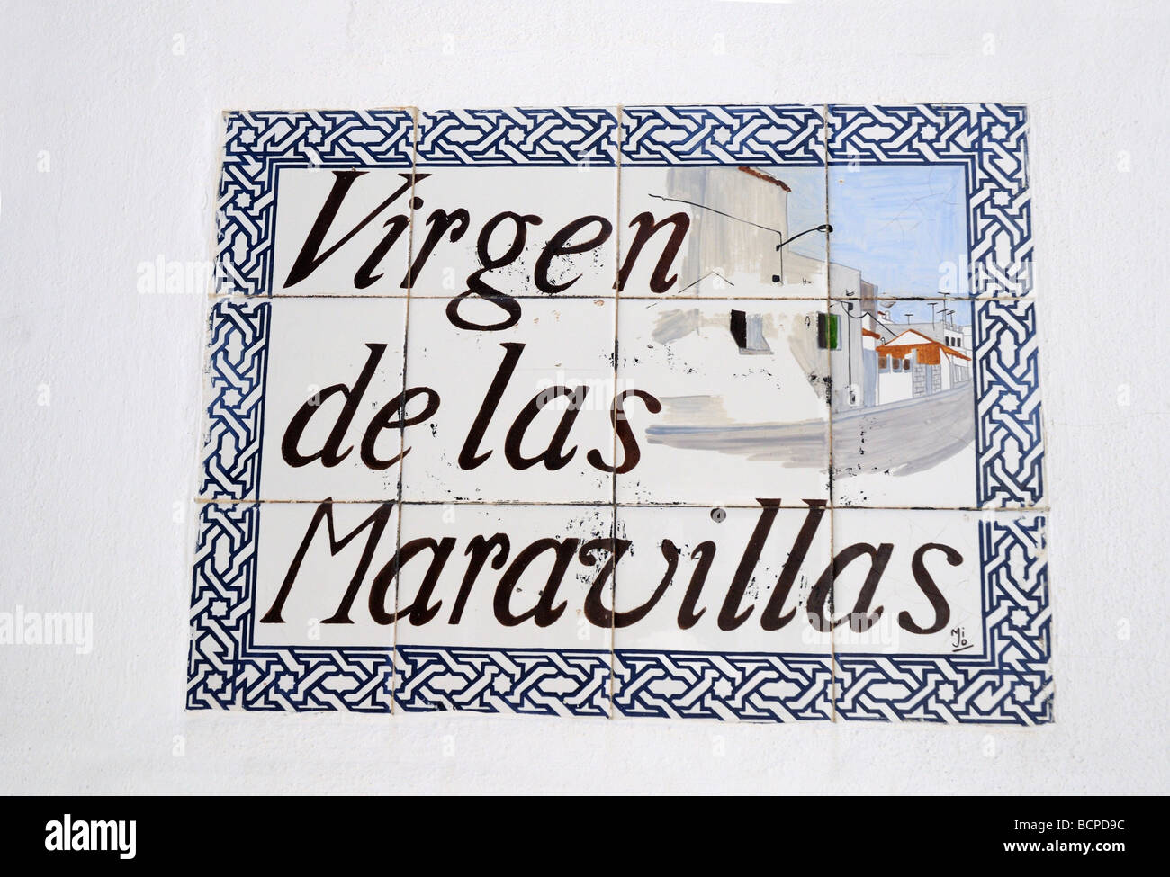 Ceramic sign in the lovely village of Maro is part of the municipality ...
