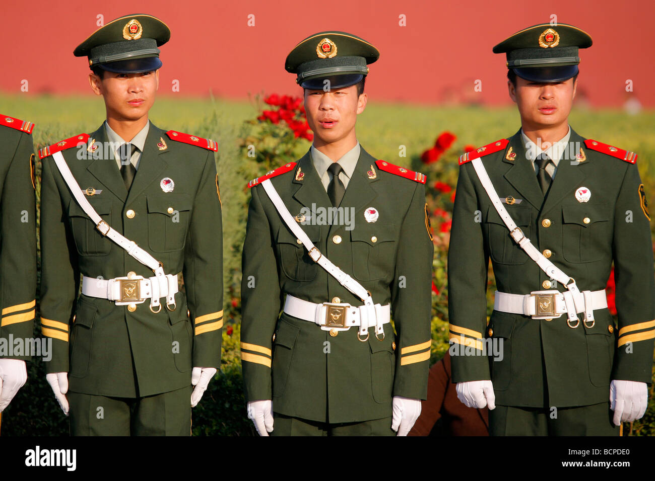 Chinese soldiers on Guard in Tiananmen Square in Beijing Stock Photo ...