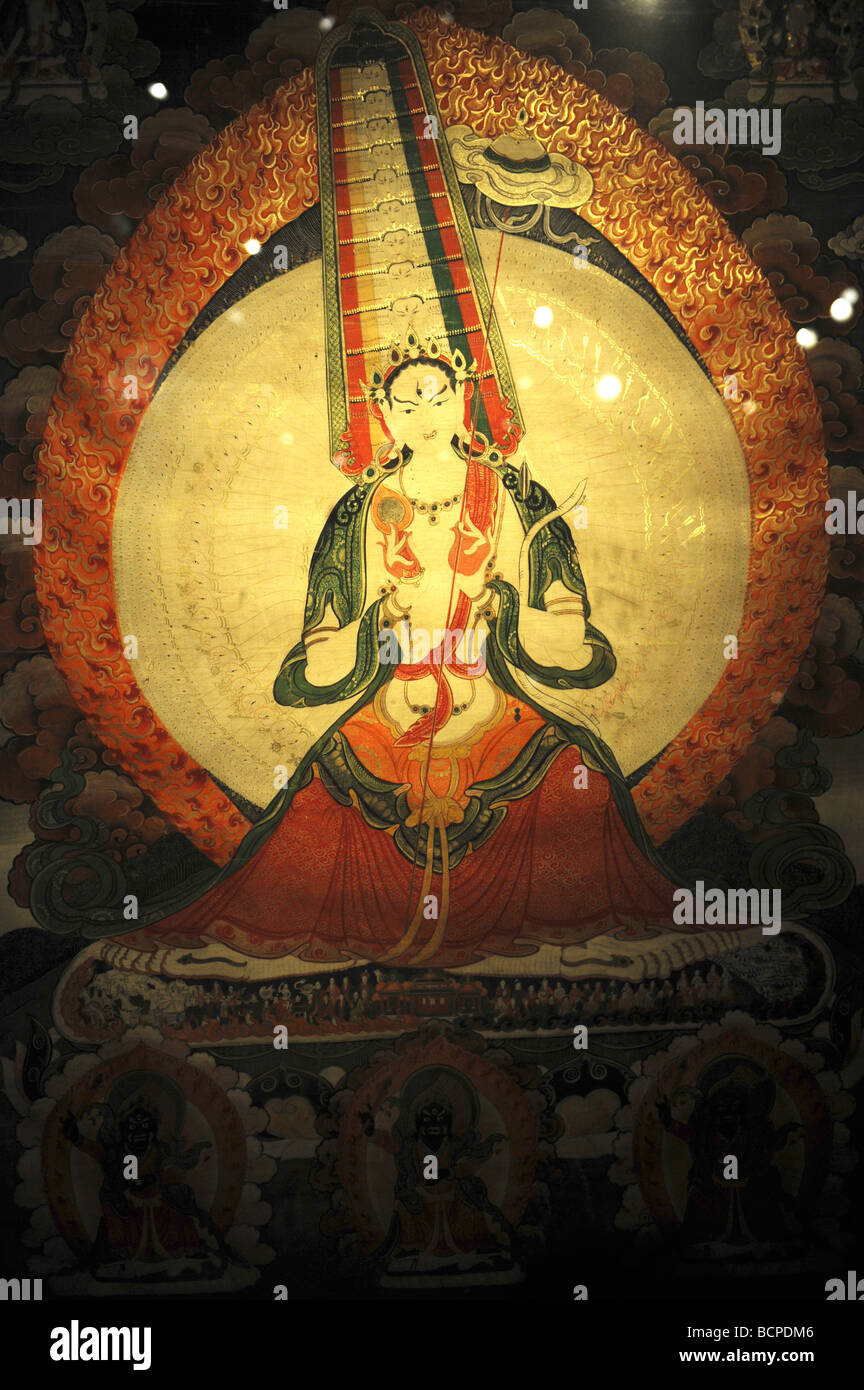 Thangka depicting Ushnisha Sitatapatra from Qing Dynasty exhibited in ...