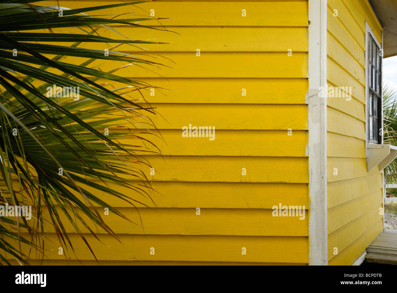 Bright yellow beach hut Pensacola Beach Florida USA Stock Photo - Alamy