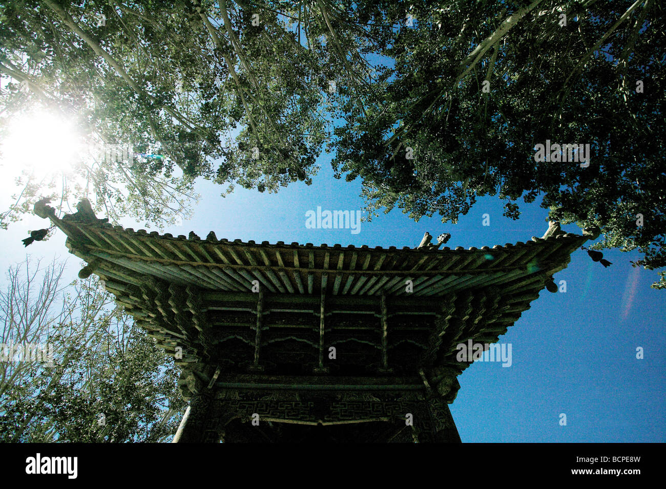Details of dougong on the memorial archway at the entrace of Mogao ...
