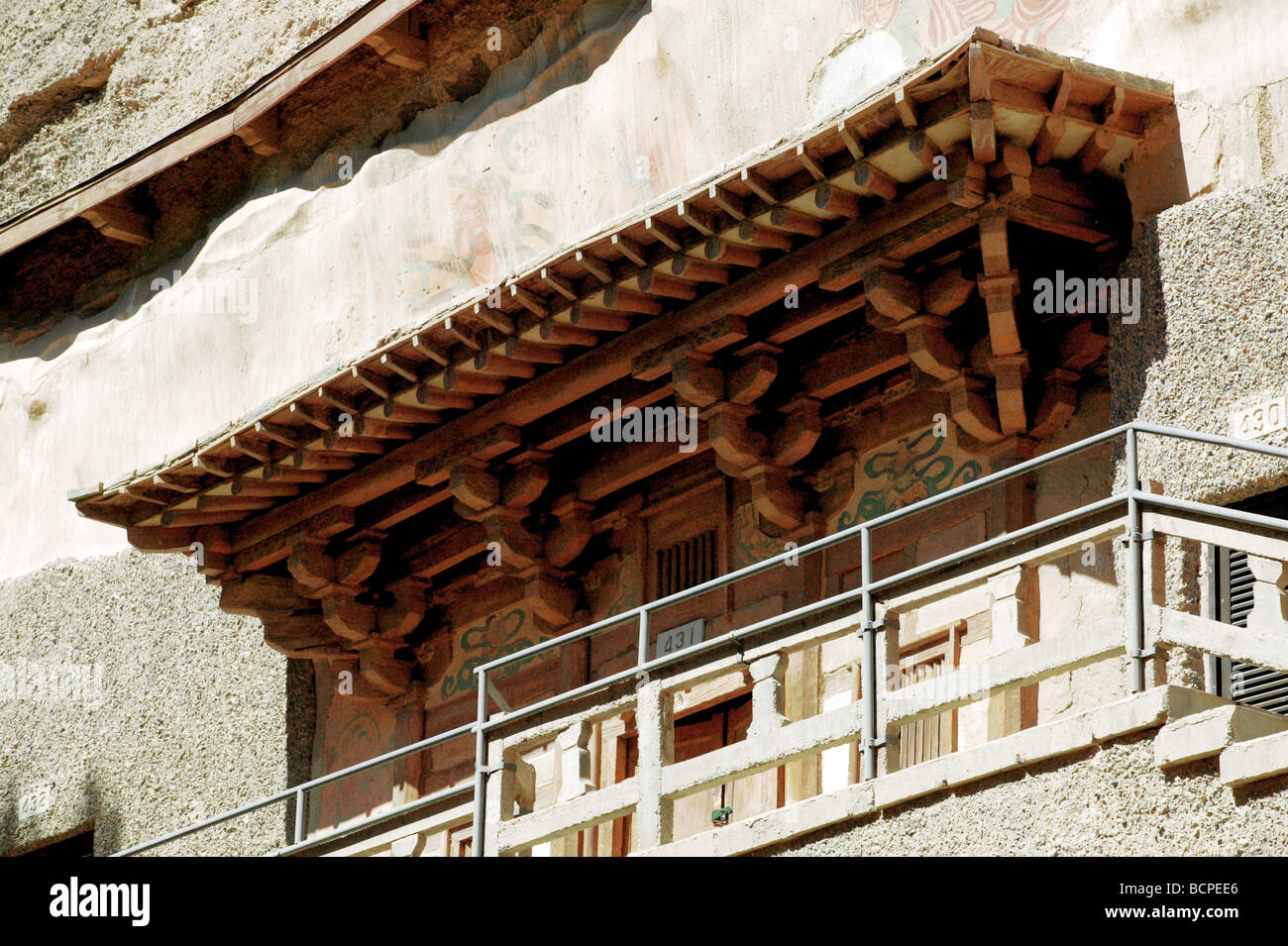Dougong at the entrance of a cave, Mogao Grottoes, Dunhuang, Gansu ...