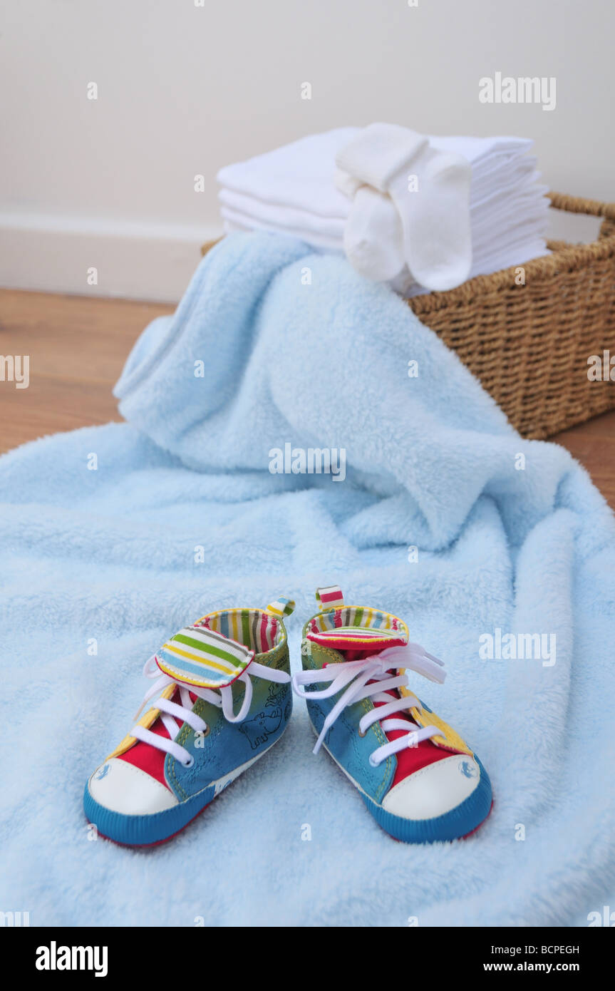 Cute baby booties Stock Photo - Alamy