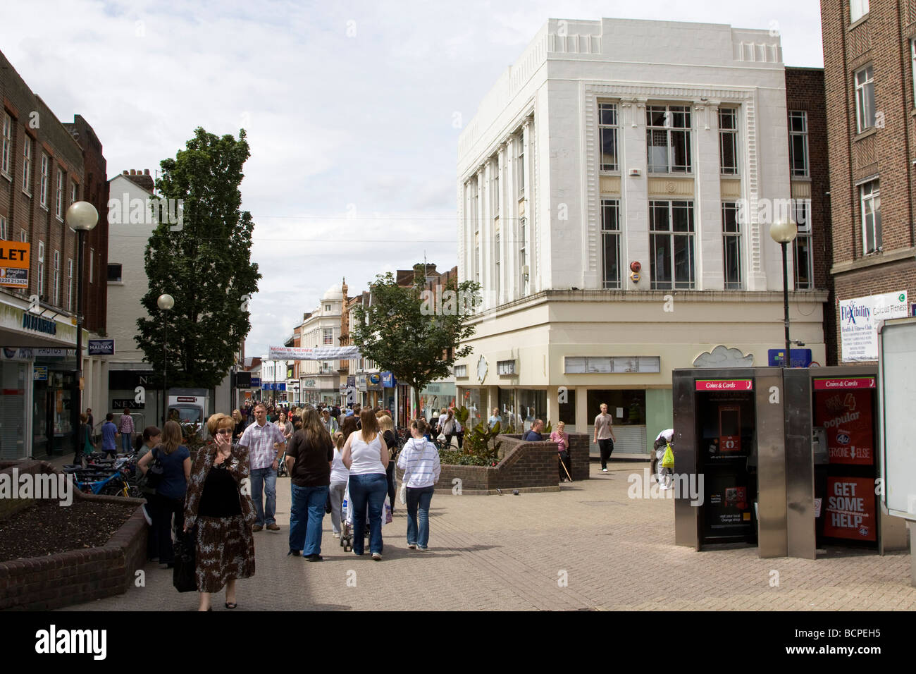 Bedford town centre high street Bedfordshire england uk gb Stock Photo ...