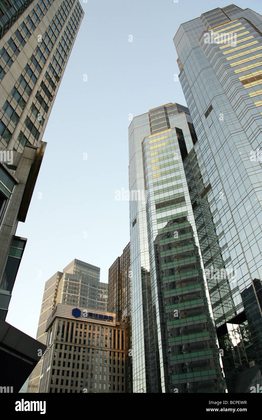 Cluster of business buildings in Central Business District, Beijing ...