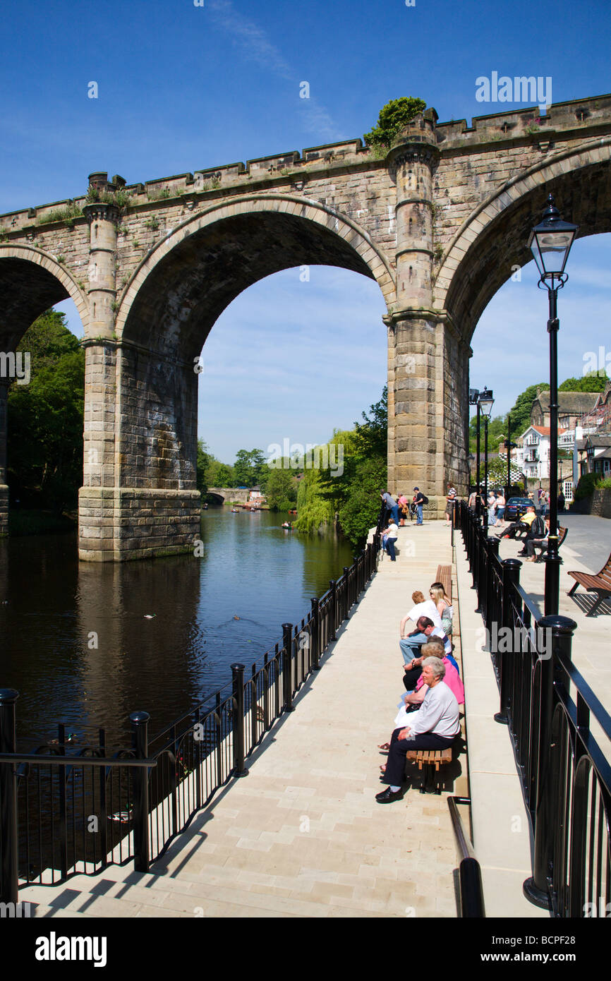 Redeveloped Riverside Viaduct View Knaresborough North Yorkshire Stock ...