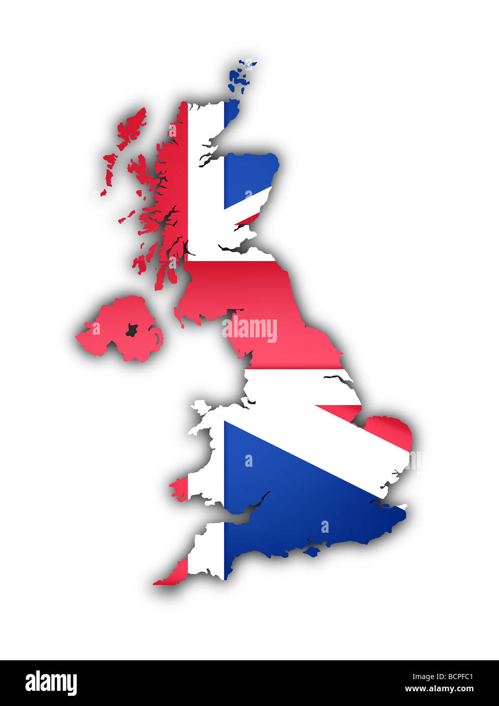 flag and map of the united kingdom on white background Stock Photo - Alamy