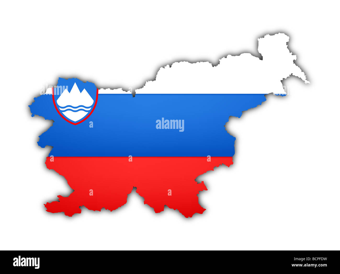 Slovenia on map european Cut Out Stock Images & Pictures - Alamy