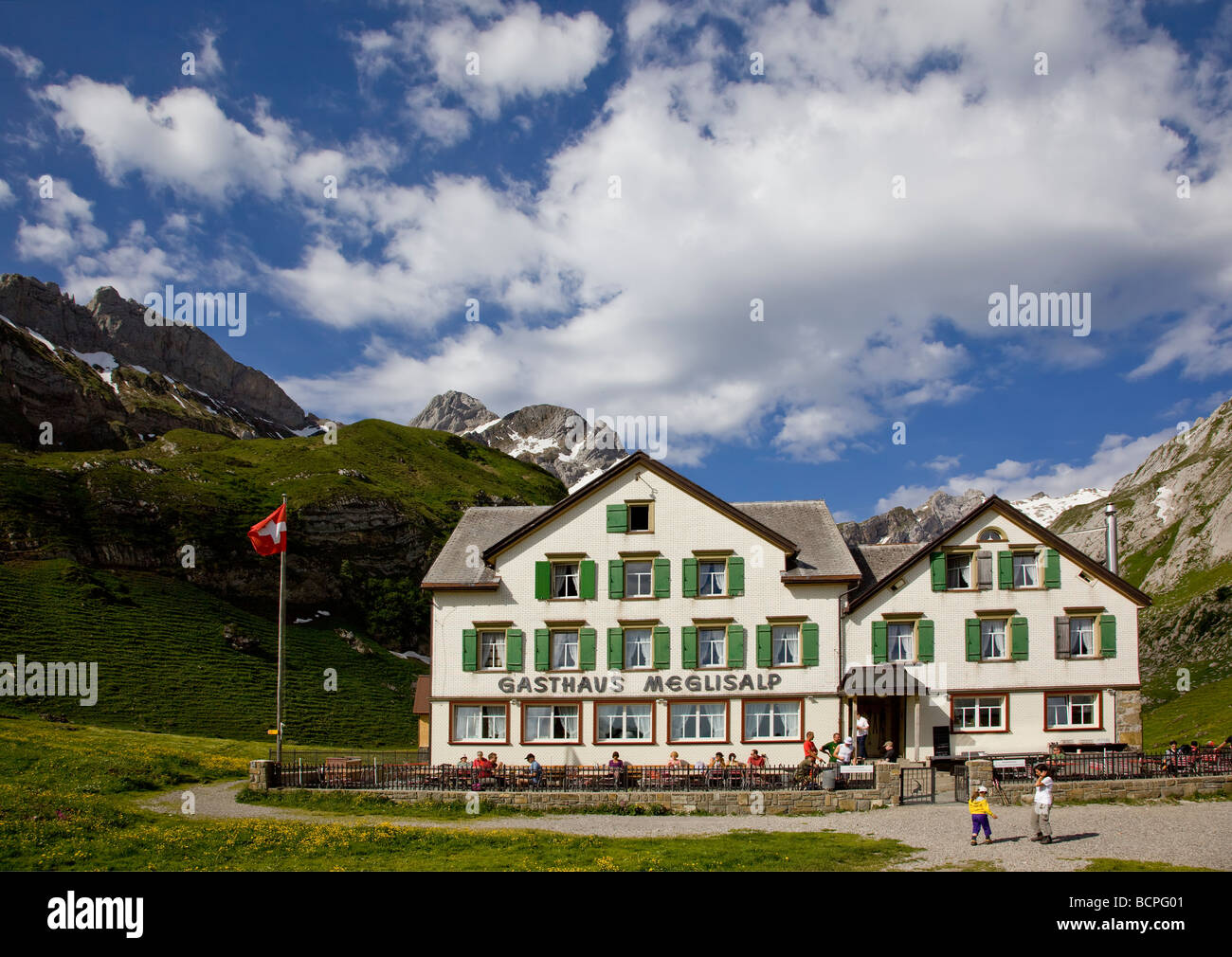 Mountain Restaurant Meglisalp Switzerland Stock Photo - Alamy