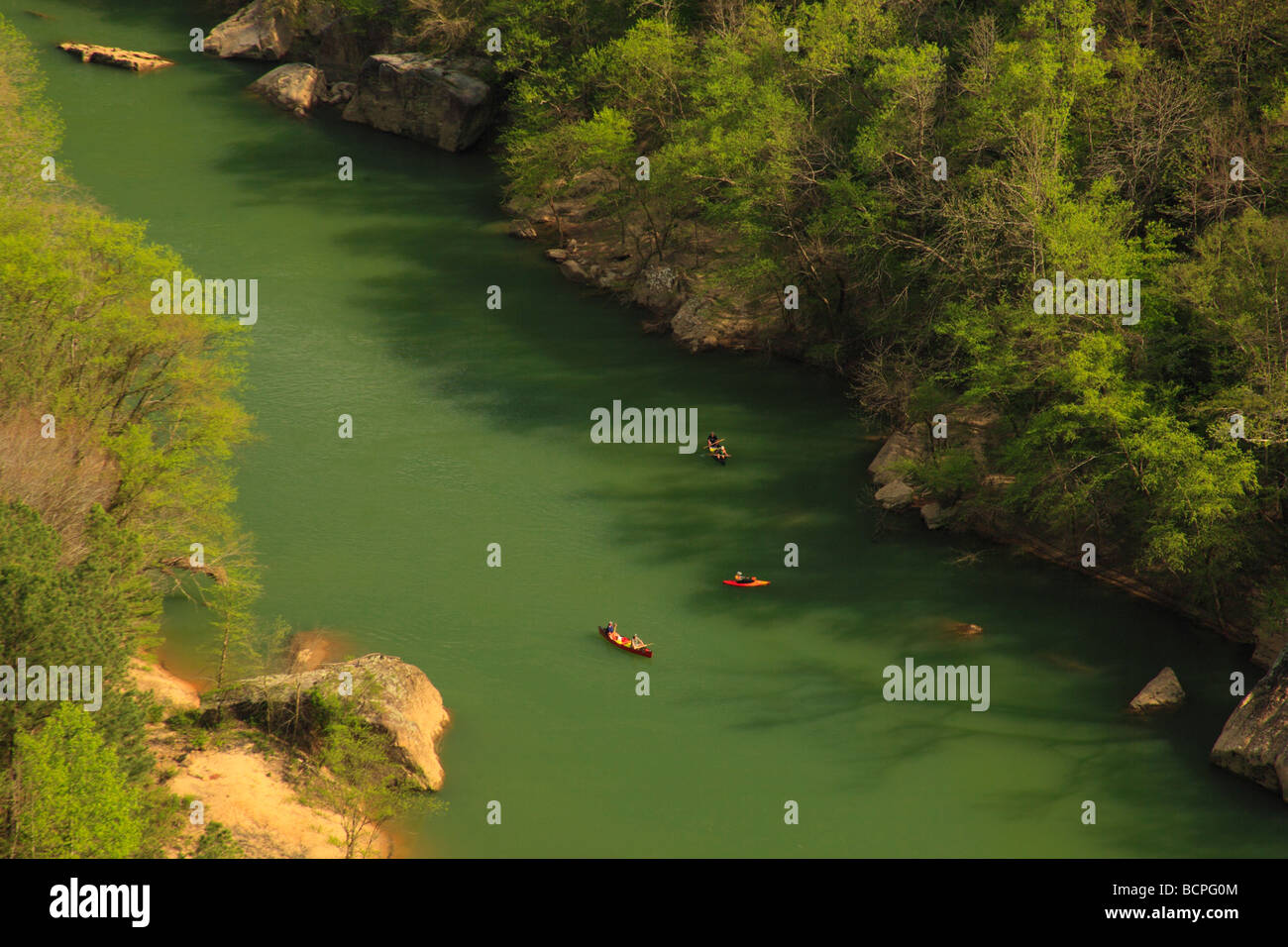 Devil s Jump Overlook canoers and kayakers on Cumberland River Big ...