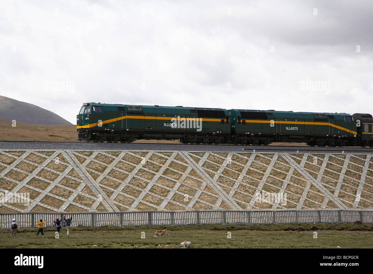 Train driving on Qingzang Railway, Tibet, China Stock Photo - Alamy