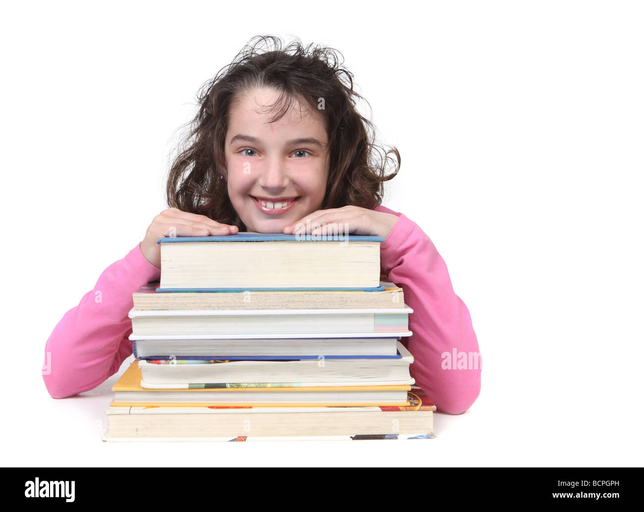 Happy School Age Child Looking at the Viewer With Copy Space for your ...