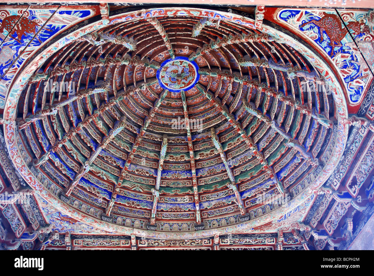 Caisson Ceiling of ancient stage, Hu Family Ancestrial Hall,Former ...
