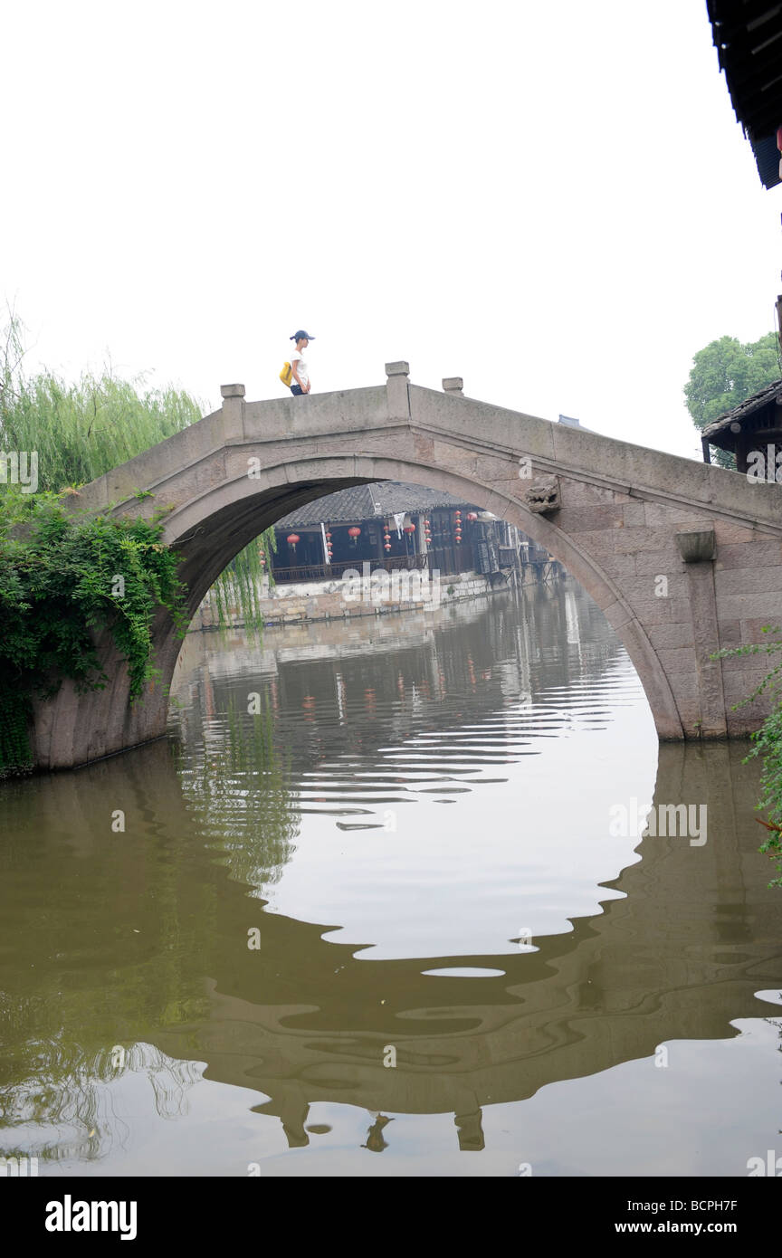Arched stone bridge, Xitang Town, Zhejiang Province, China Stock Photo ...