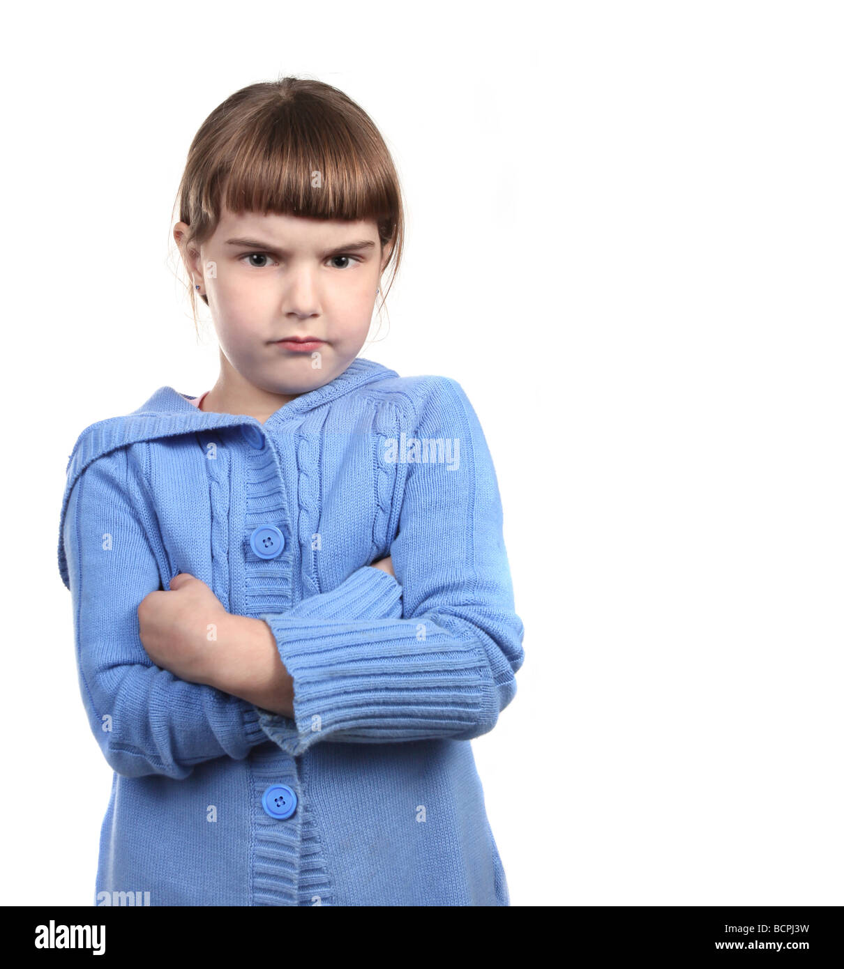 Defiant Young Child With Arms Crossed Refusing to Listen With Copyspace ...