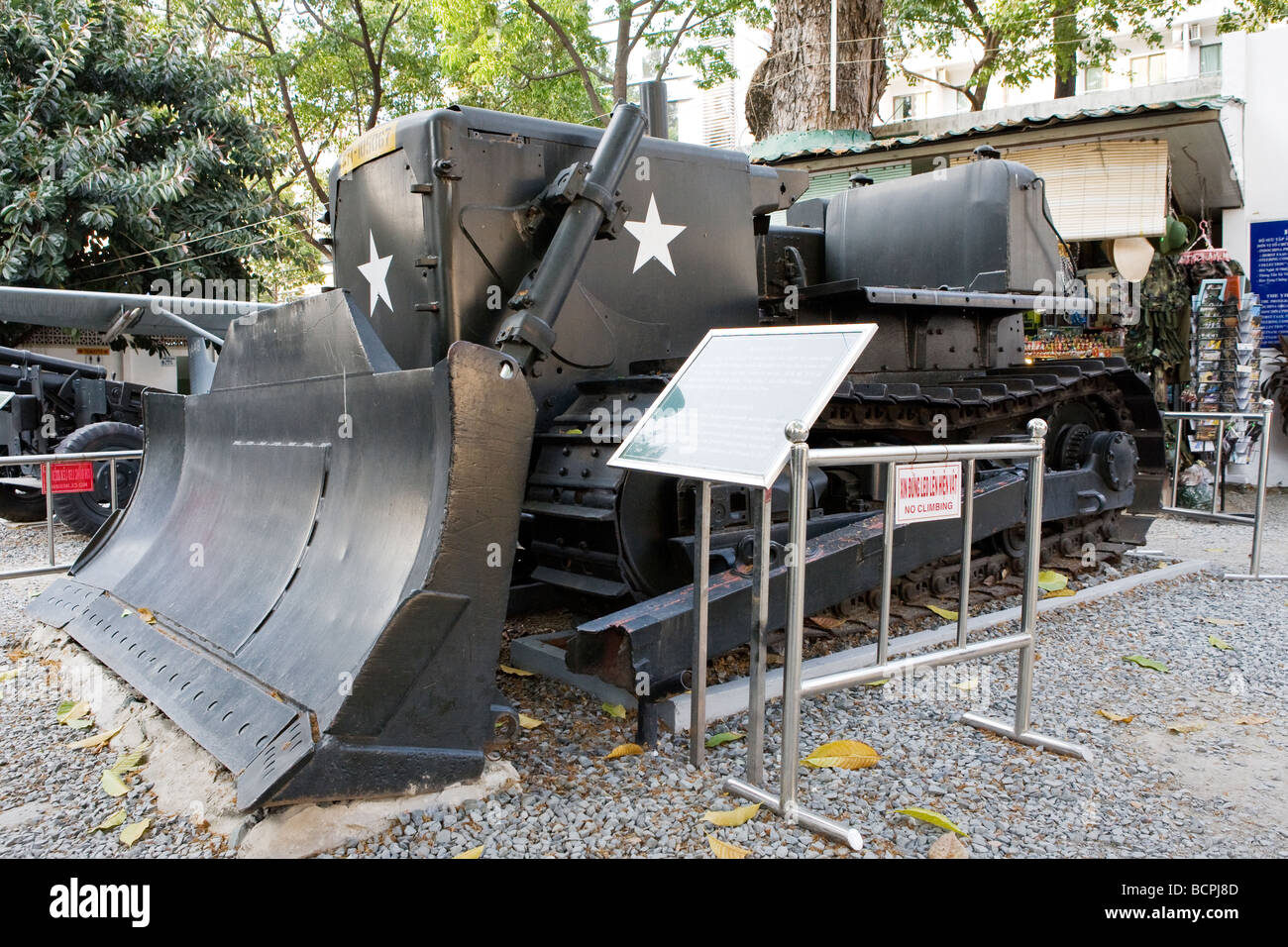 American army bulldozer on display at The War Remnants Museum in Ho Chi ...
