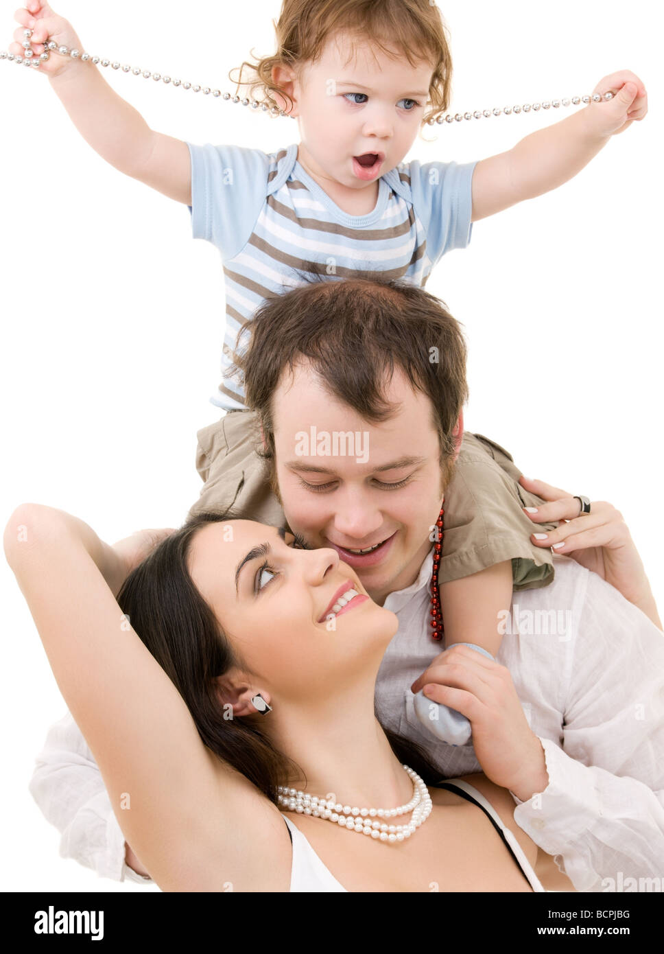 bright picture of happy family over white Stock Photo - Alamy