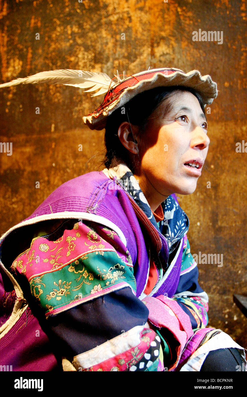 Baima Tibetan woman in traditional clothing, Pingwu County, Mianyang ...