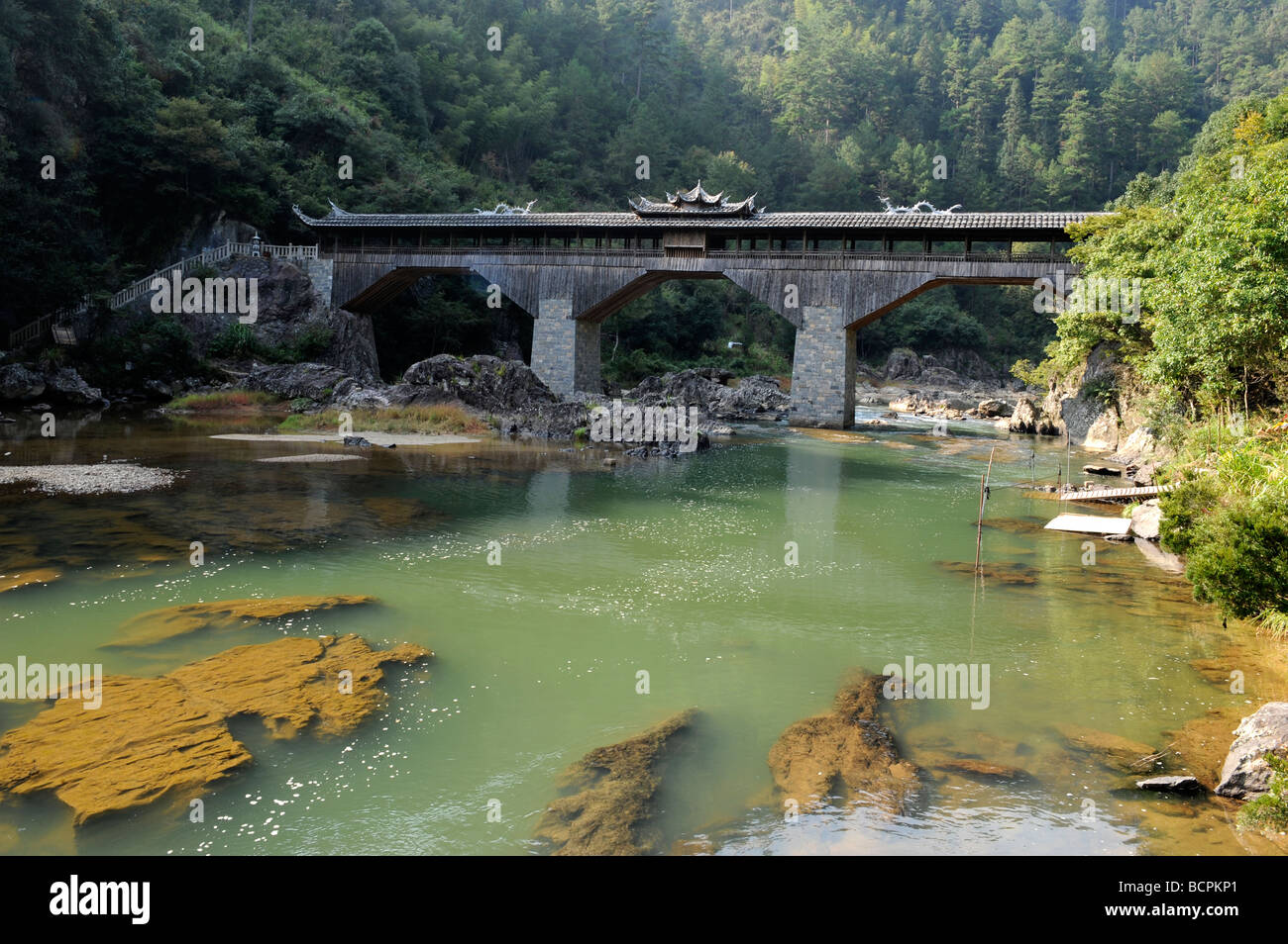 Shuanglong Bridge, Mandarin Duck Rive Scenic Park, Pingnan, Ningde ...