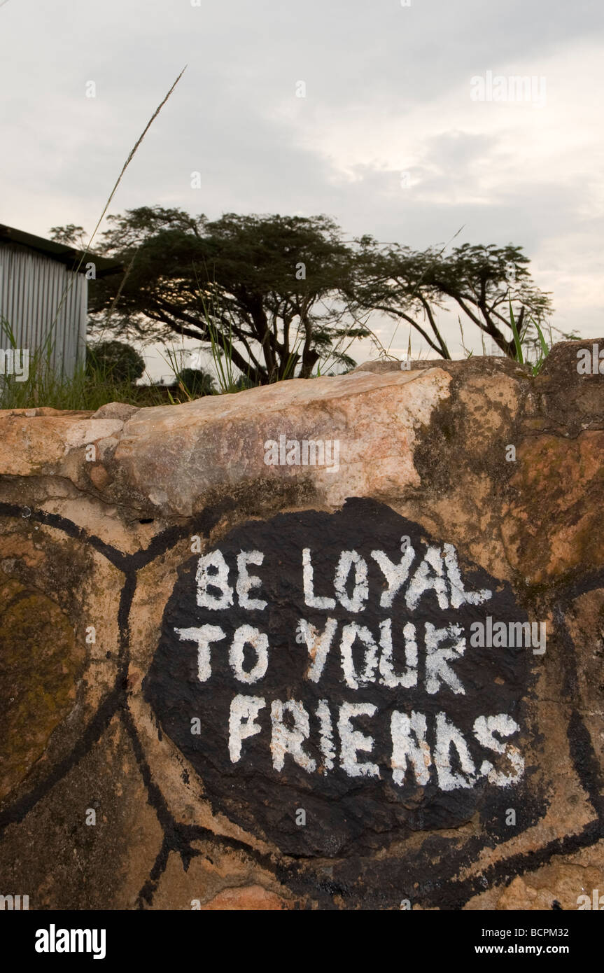 hand written good behaviour signs around Kampala junior school ...