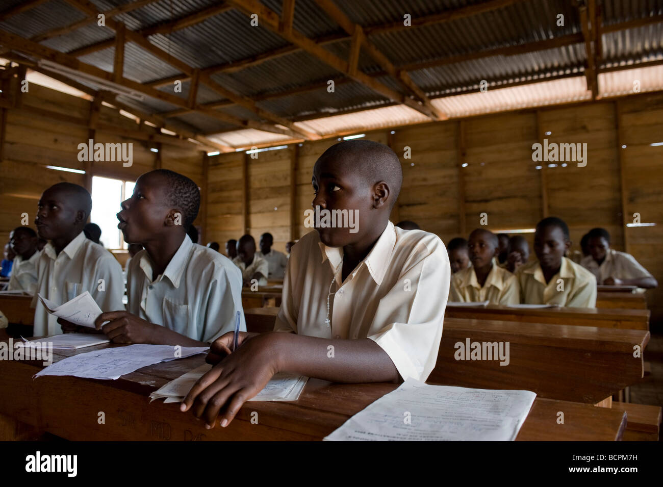 Children in senior school class in Uganda Stock Photo - Alamy