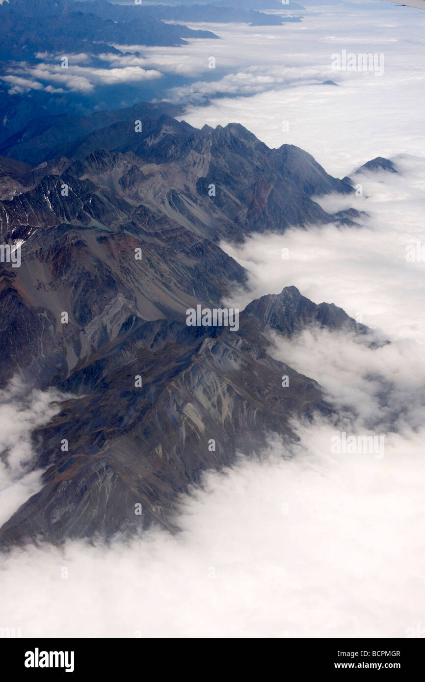 Aerial view of Qionglai Mountain, Sichuan Province, China Stock Photo ...