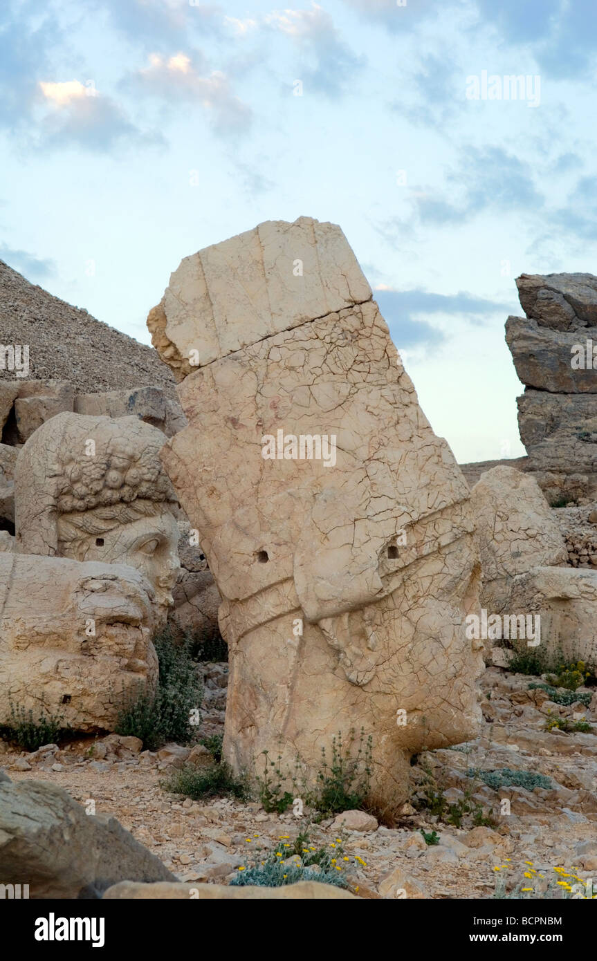Carved stone heads at Mt. Nemrut National Park in Turkey Stock Photo ...