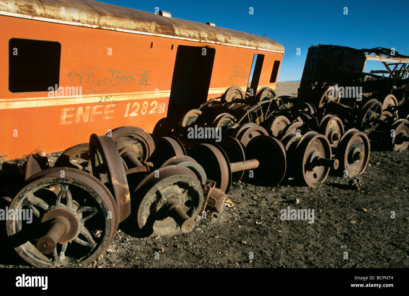 Uyuni Train cemetery Stock Photo - Alamy
