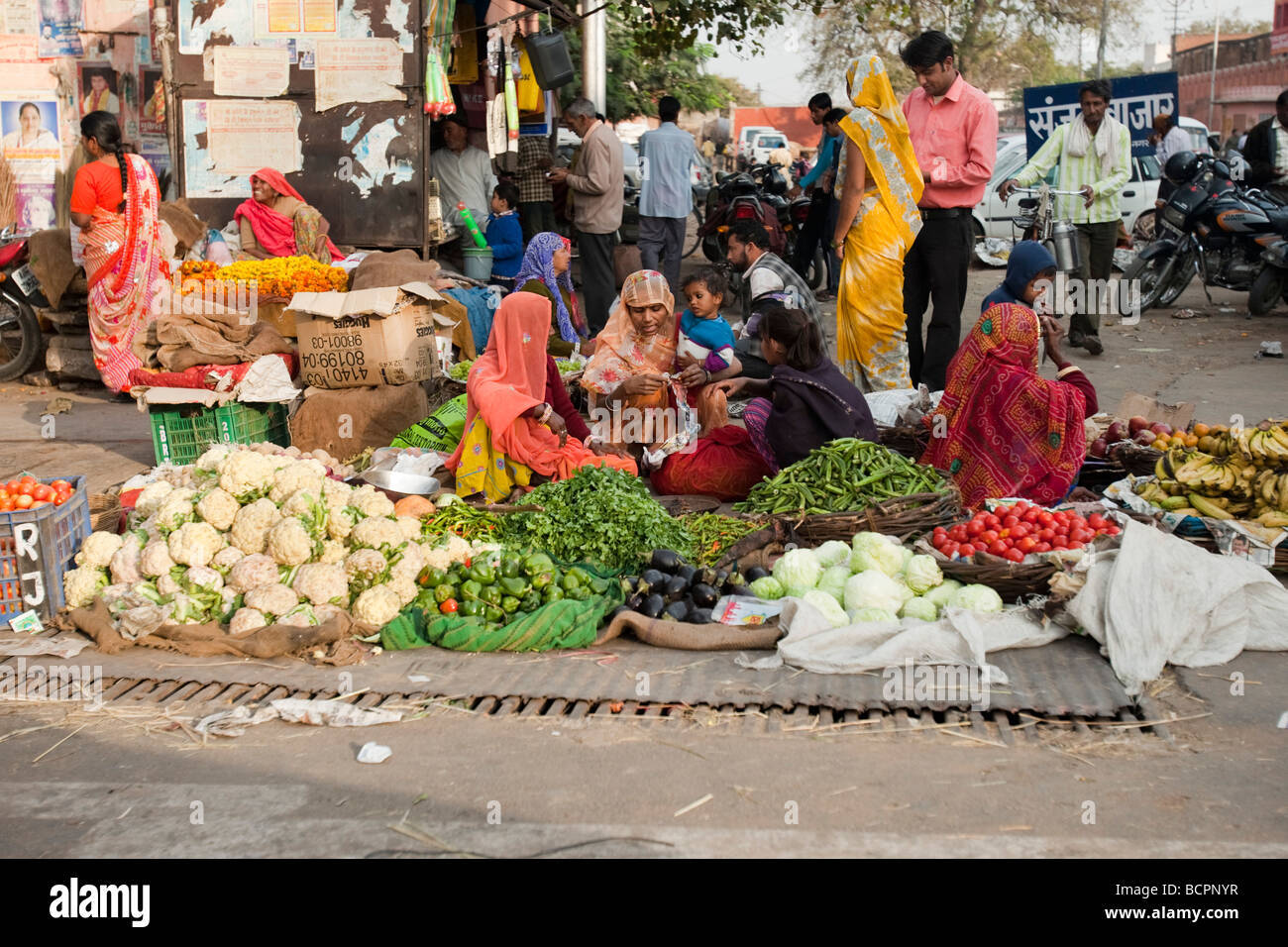Street market vegetable stall Jaipur Rajasthan India Stock Photo - Alamy
